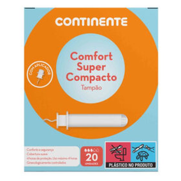 Tampão com Aplicador Comfort Super Continente emb. 20 un - Hiperkupa